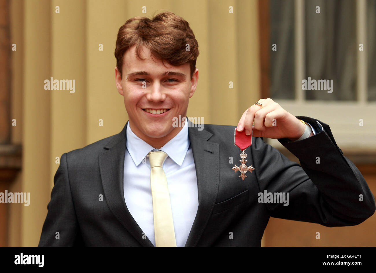 Paralympic swimmer Oliver Hynd after receiving his Member of the ...