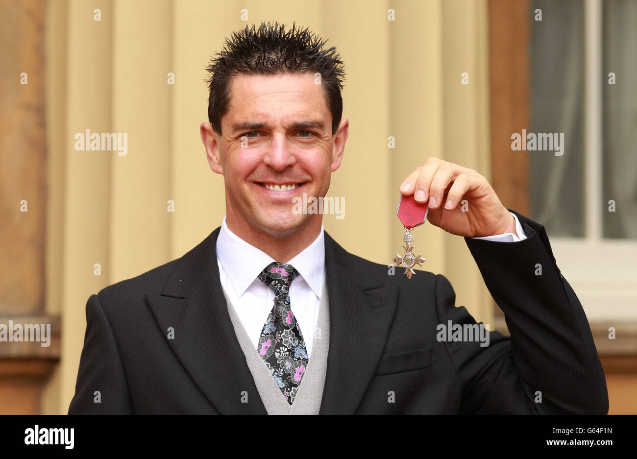 Paralympic cyclist Mark Colbourne after receiving his Member of the ...