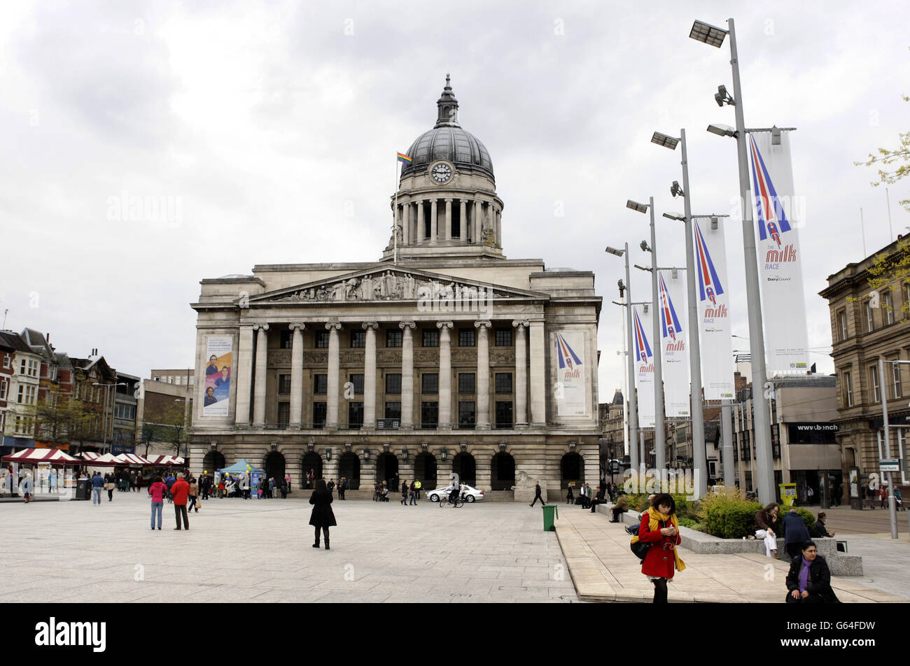 General view of Nottingham's council house flying the LGBT flag for ...