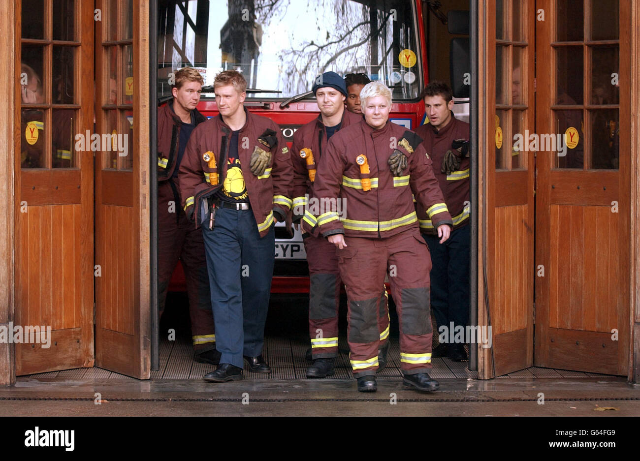 Firemen strike emergency services protest uniform hi-res stock ...