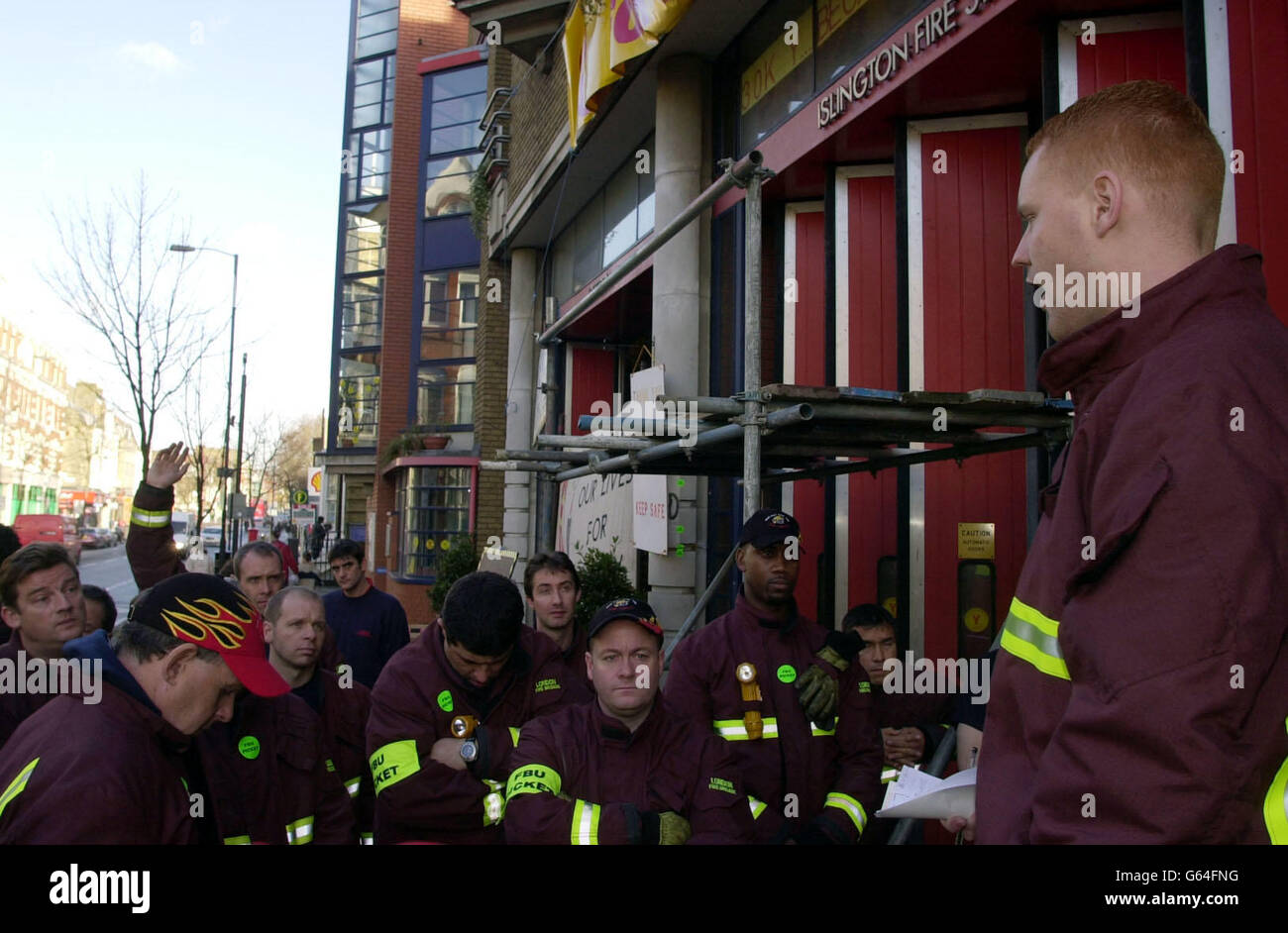 Fire brigade representative fire fighter paul right addresses his ...