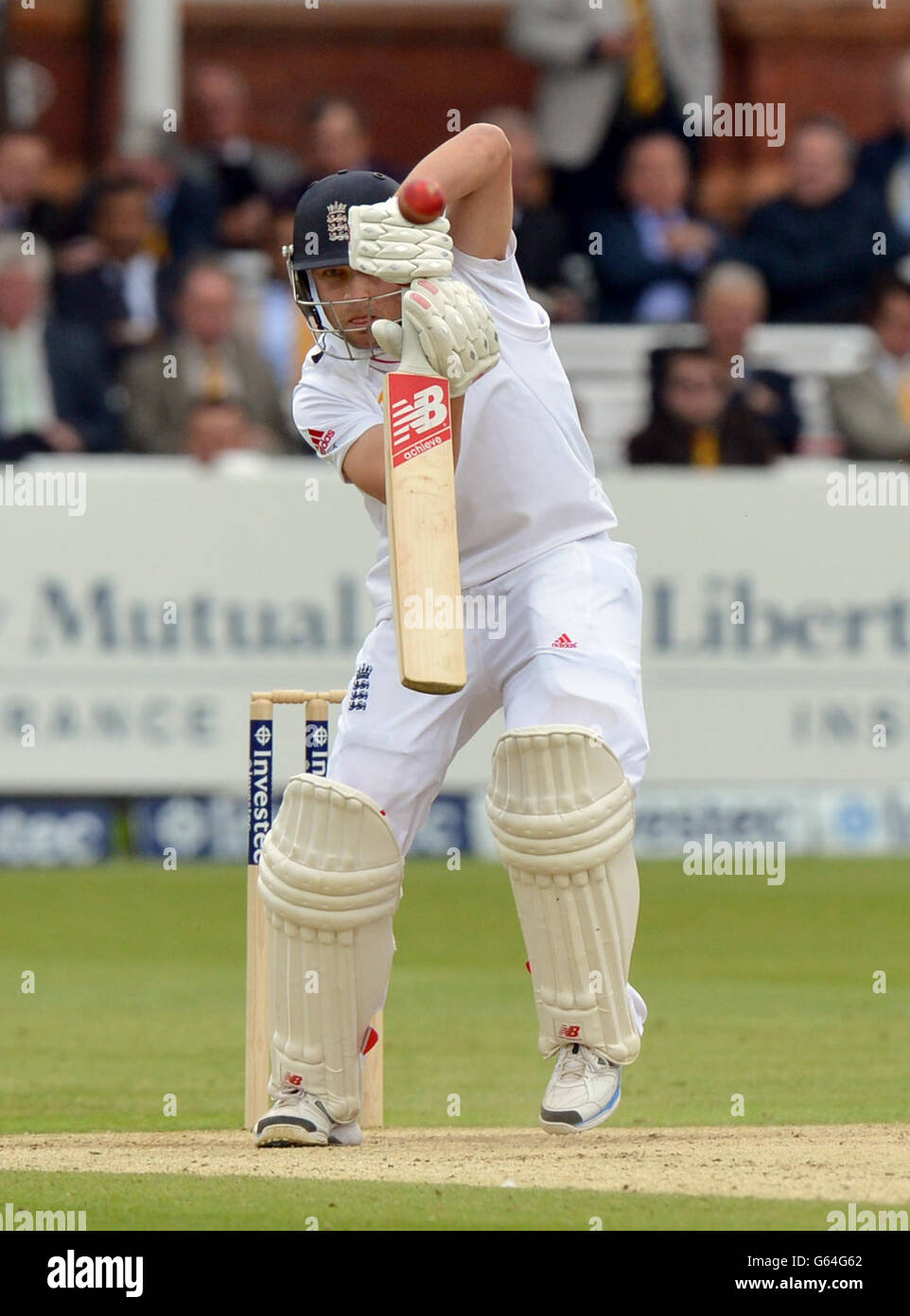 England's Jonathan Trott bats during the first test at Lord's Cricket ...