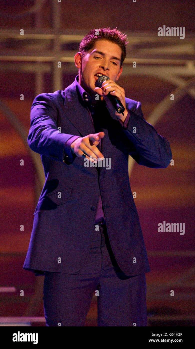 Malachi Cush performing during the BBC 1's Fame Academy live show, at ...