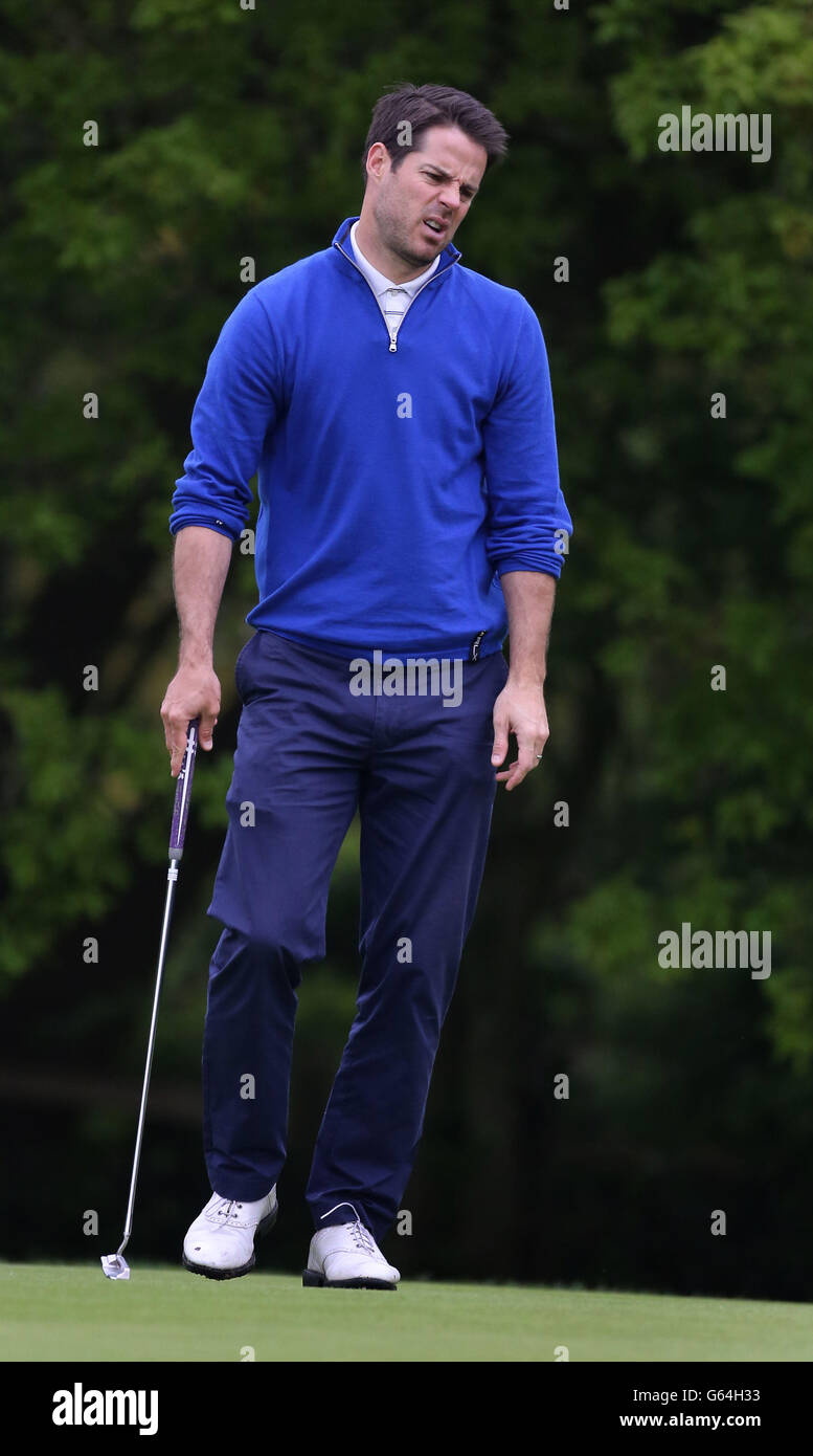 Jamie Redknapp looks dejected during The Mike Tindall Celebrity Golf ...