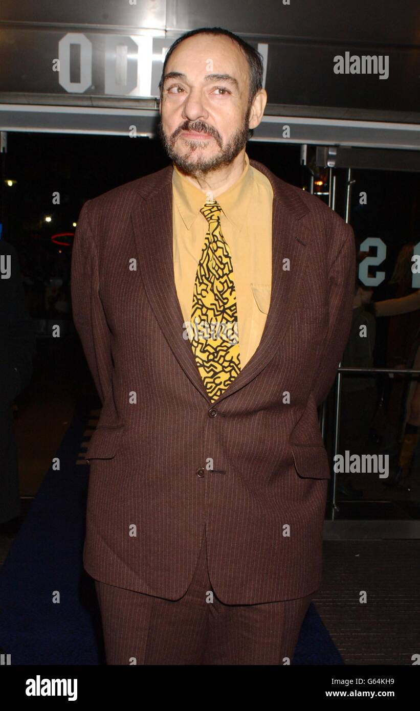 Actor John Rhys-Davies arriving at the Odeon Leicester Square, London ...