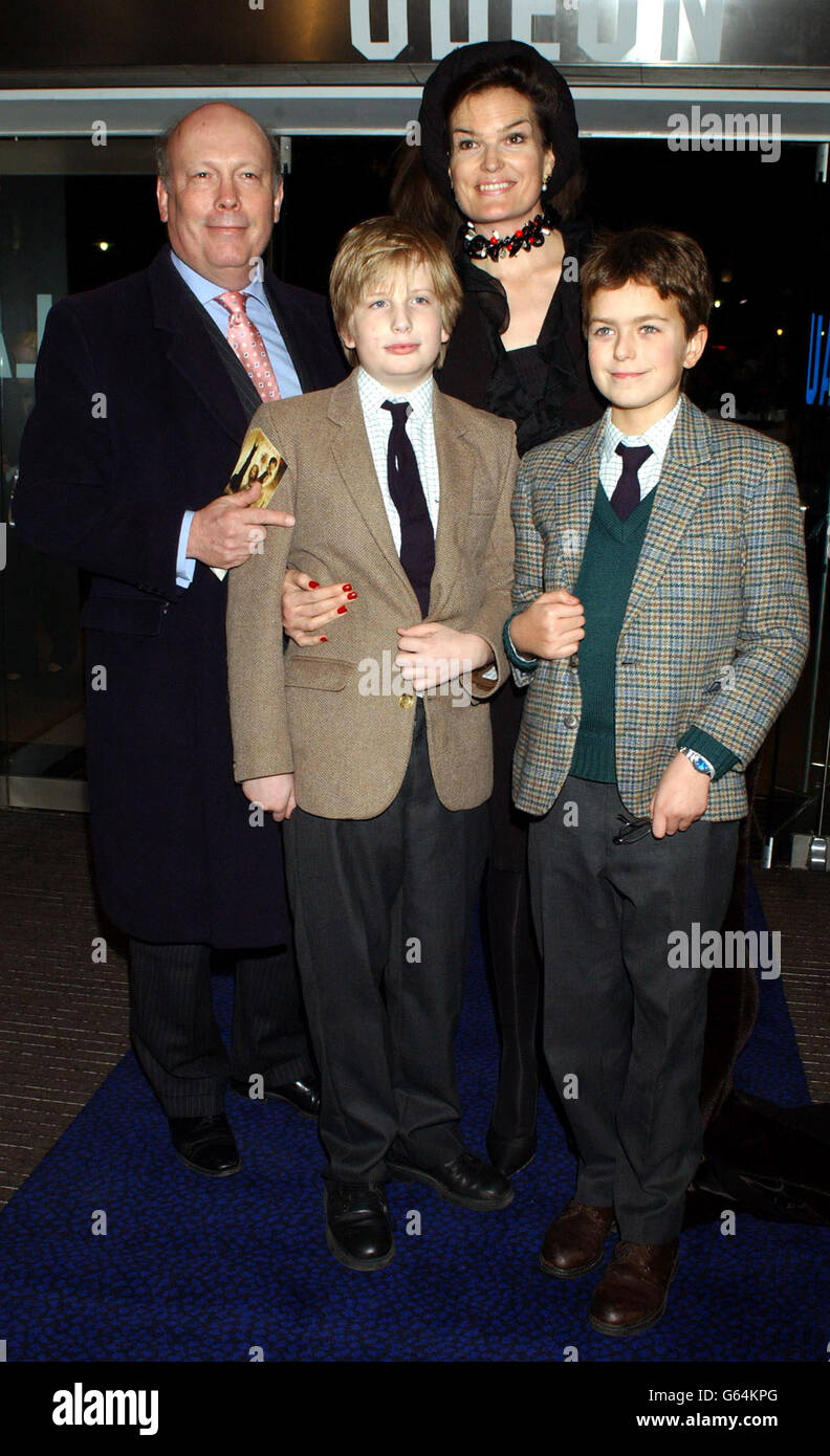 Actor Julian Fellowes and family arriving at the Odeon Leicester Square ...