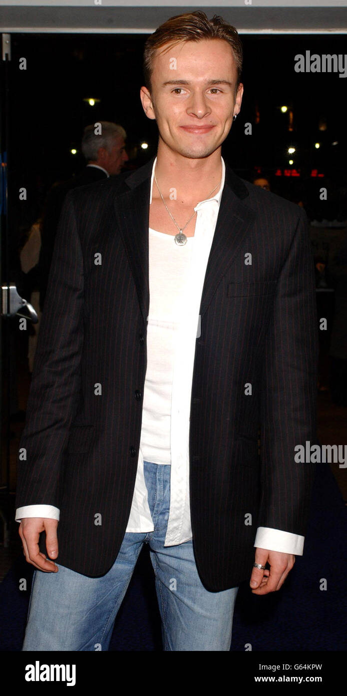 Jon Lee from S Club arriving at the Odeon Leicester Square, London, for ...