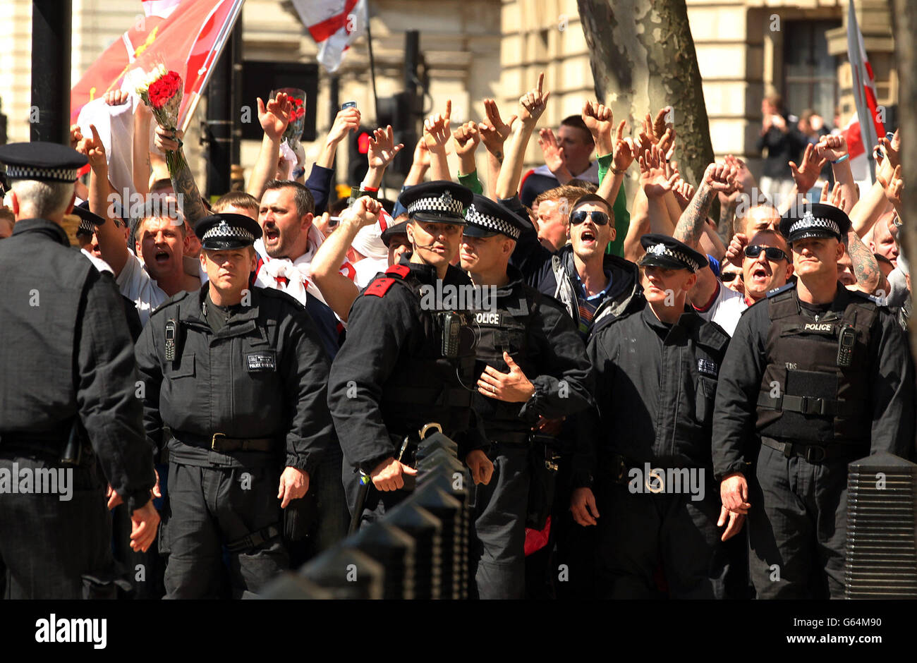 EDL march in London Stock Photo - Alamy