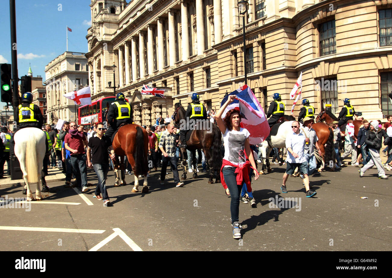 EDL march in London Stock Photo - Alamy