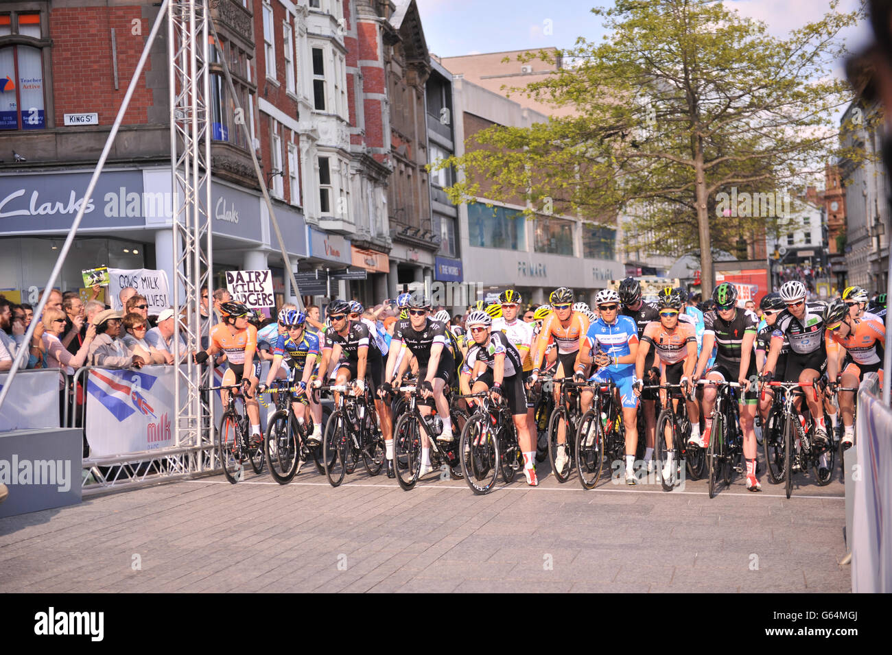 Cycling - 2013 Milk Race - Nottingham Stock Photo - Alamy
