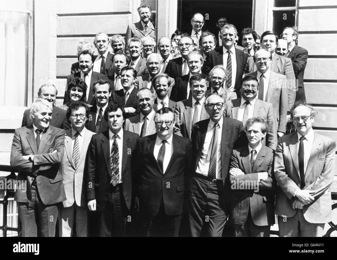 Scotland's Labour MPs gather at the party's headquarters in Glasgow. On ...