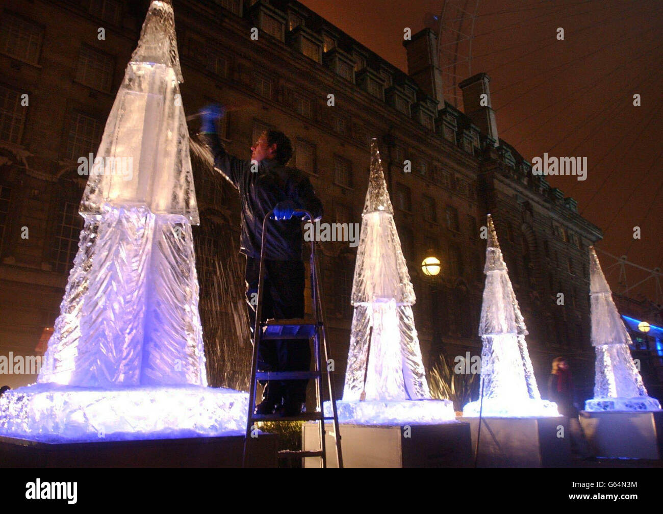 Hamilton tree ice sculpture Stock Photo - Alamy
