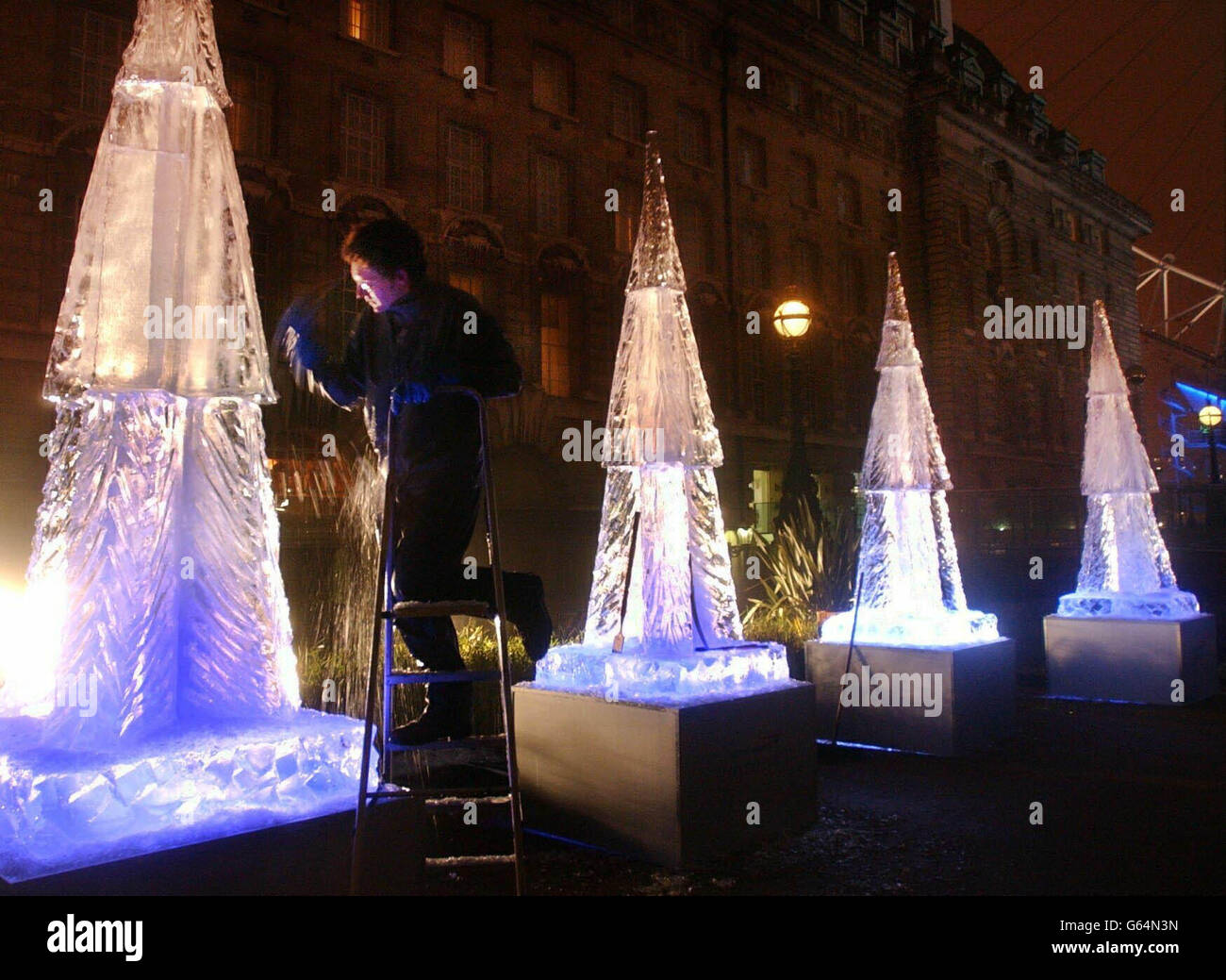 Hamilton tree ice sculpture Stock Photo - Alamy