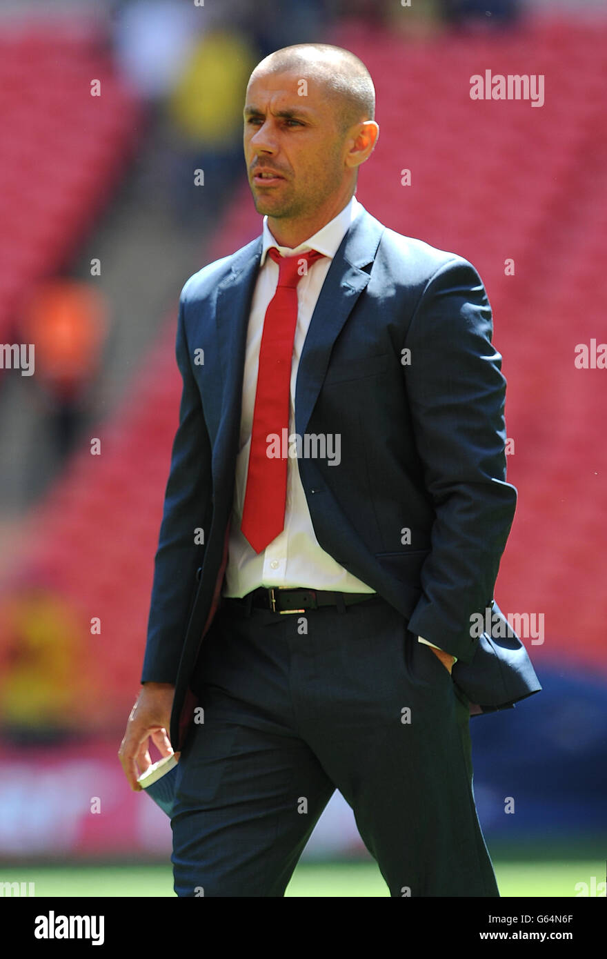 Crystal Palace's Kevin Phillips walks around the pitch at Wembley ...