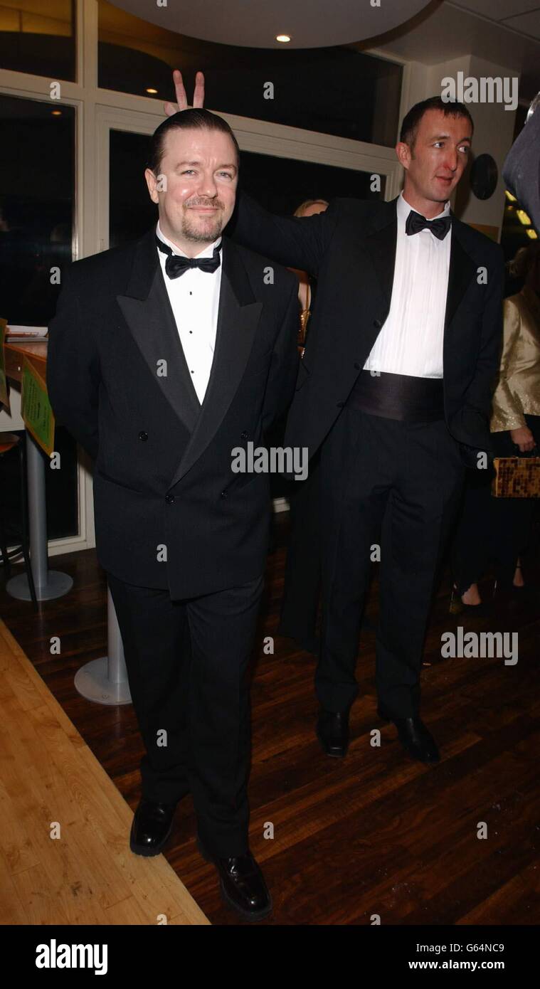 The Office's Ricky Gervais and his co star Ralph Ineson at the after ...