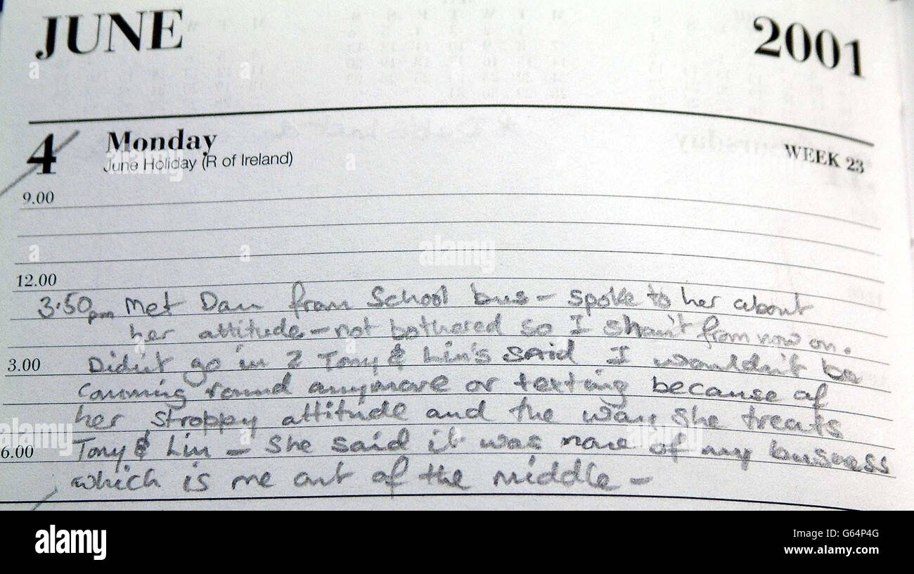 COURTS Danielle - DIARY Stock Photo - Alamy