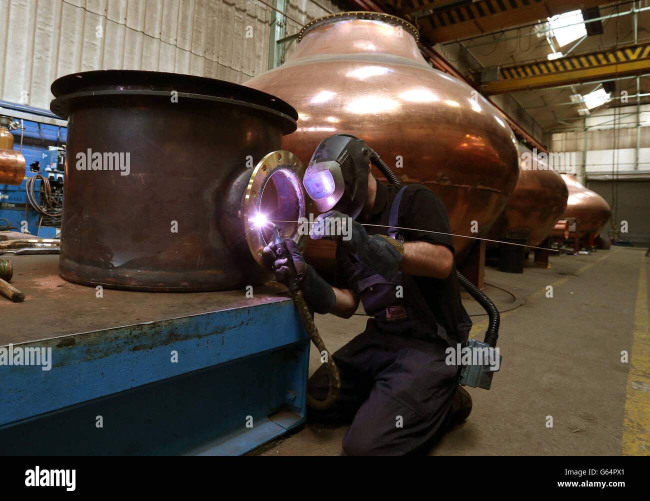 Coppersmith Richard Lovell from Diageo owned Abercrombie Coppersmiths ...