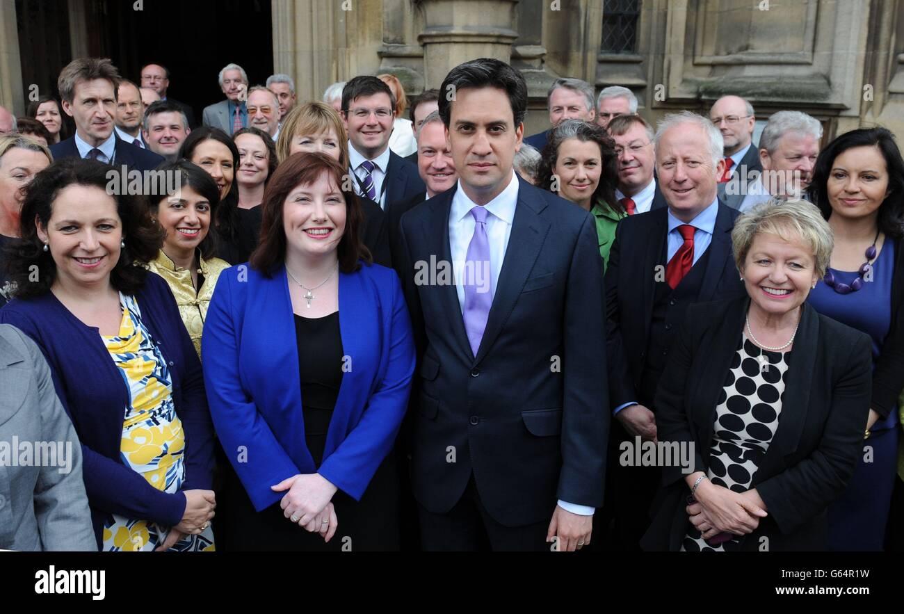 Labour leader Ed Miliband welcomes the newly elected MP for South ...