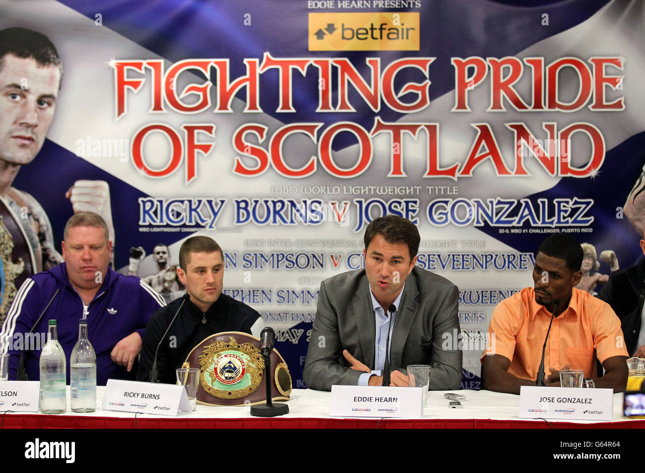 Boxer Ricky Burns with challenger Jose Gonzalez during a press ...