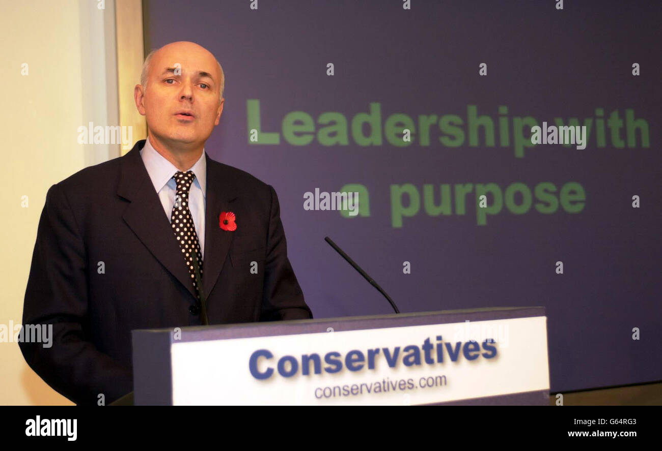 Duncan Smith Press Conference Stock Photo - Alamy