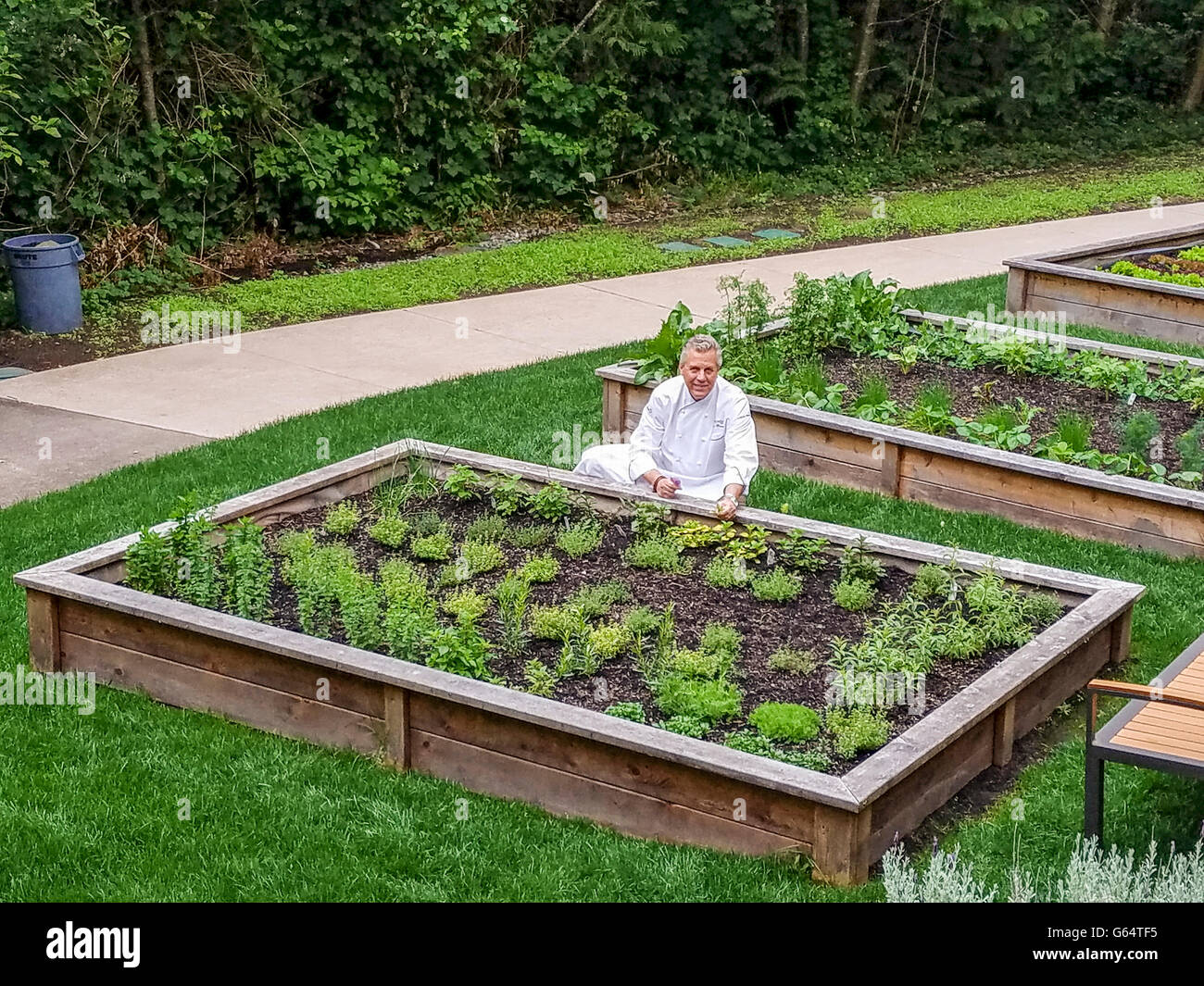 Culinary Director Roy Breiman shows off the herb and vegetable garden ...