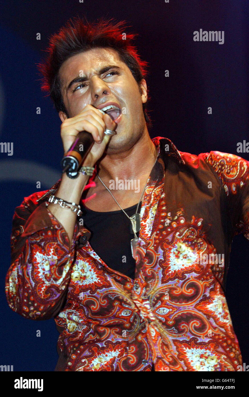 Former Pop Idol contestant, pop singer Darius Danesh performing on ...