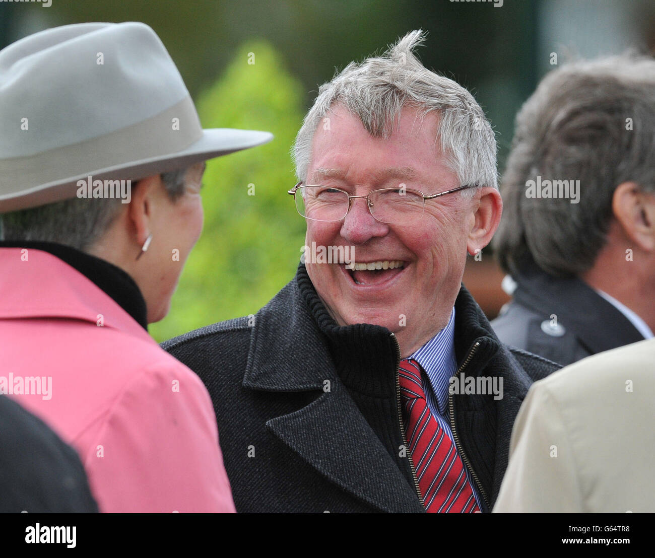 Sir Alex Ferguson with friends in the parade ring during Pertemps ...