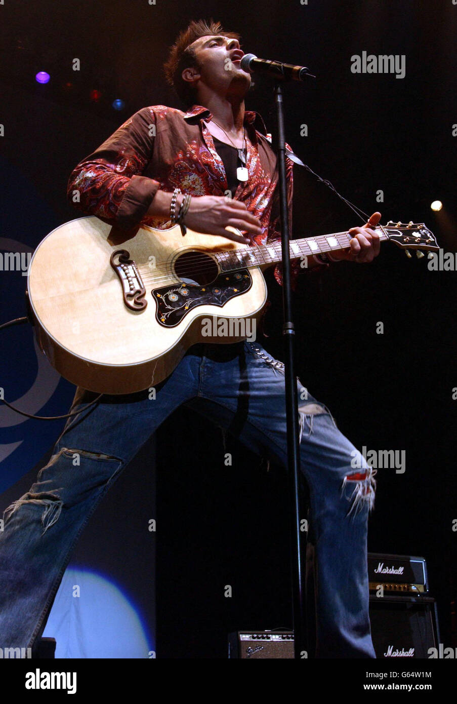 Former Pop Idol contestant, pop singer Darius Danesh performing on ...