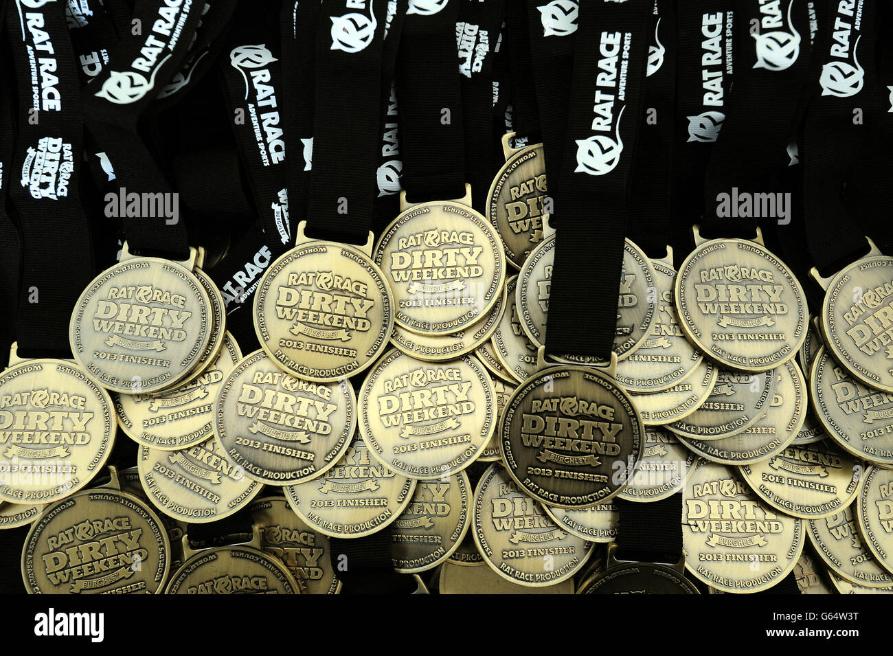 Competitor medals for taking part in the Race Race Dirty weekend at ...
