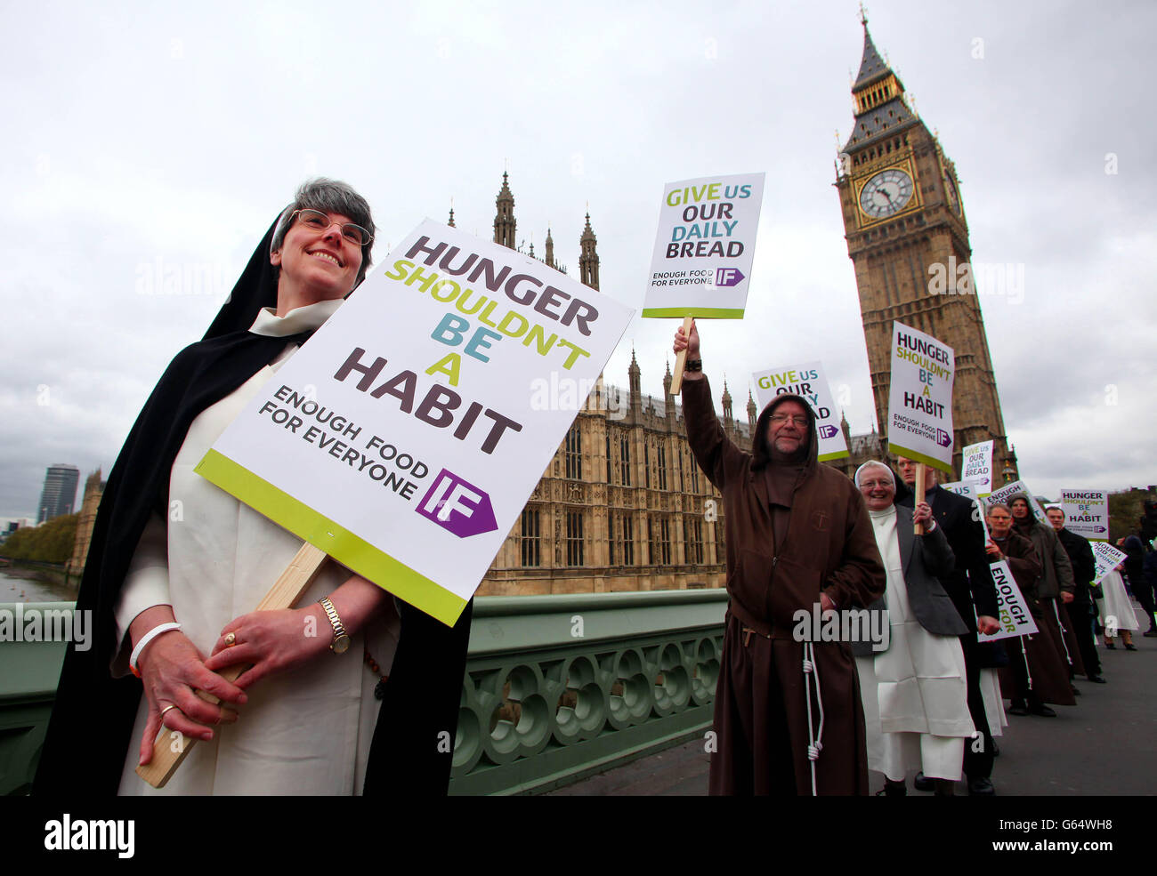 CAFOD world hunger protest Stock Photo - Alamy
