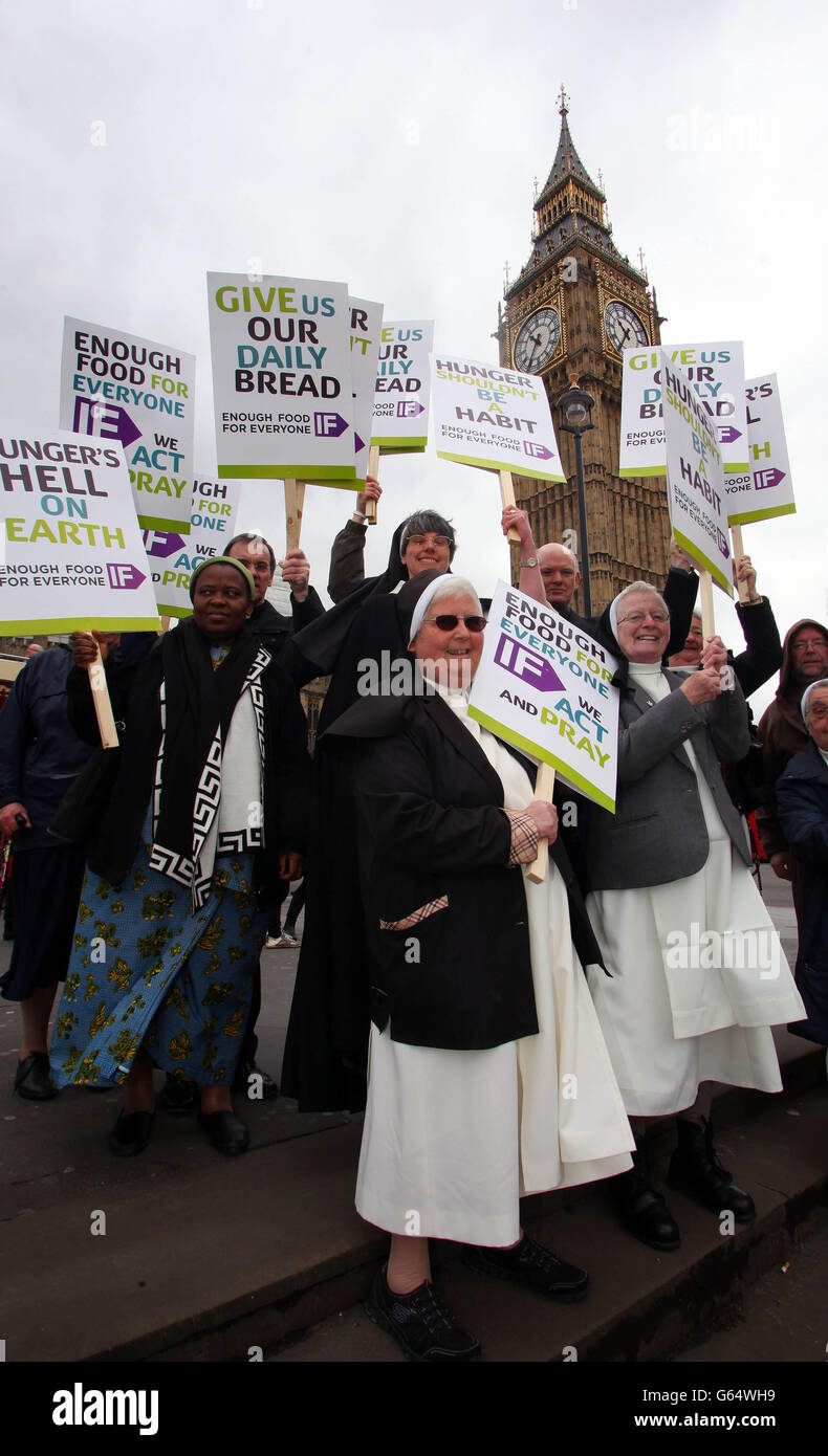 CAFOD world hunger protest Stock Photo - Alamy