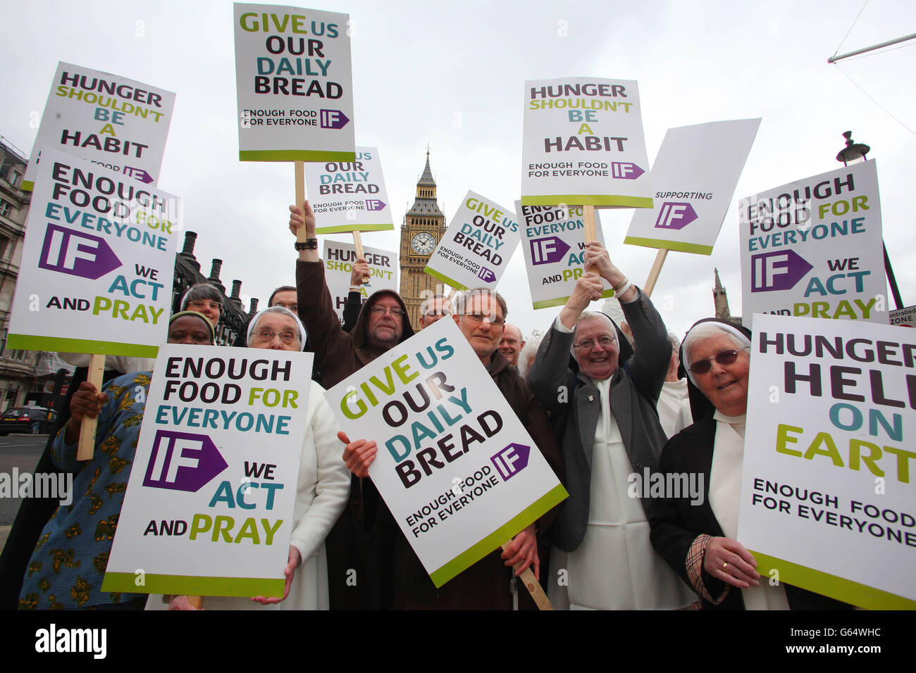 CAFOD world hunger protest Stock Photo - Alamy