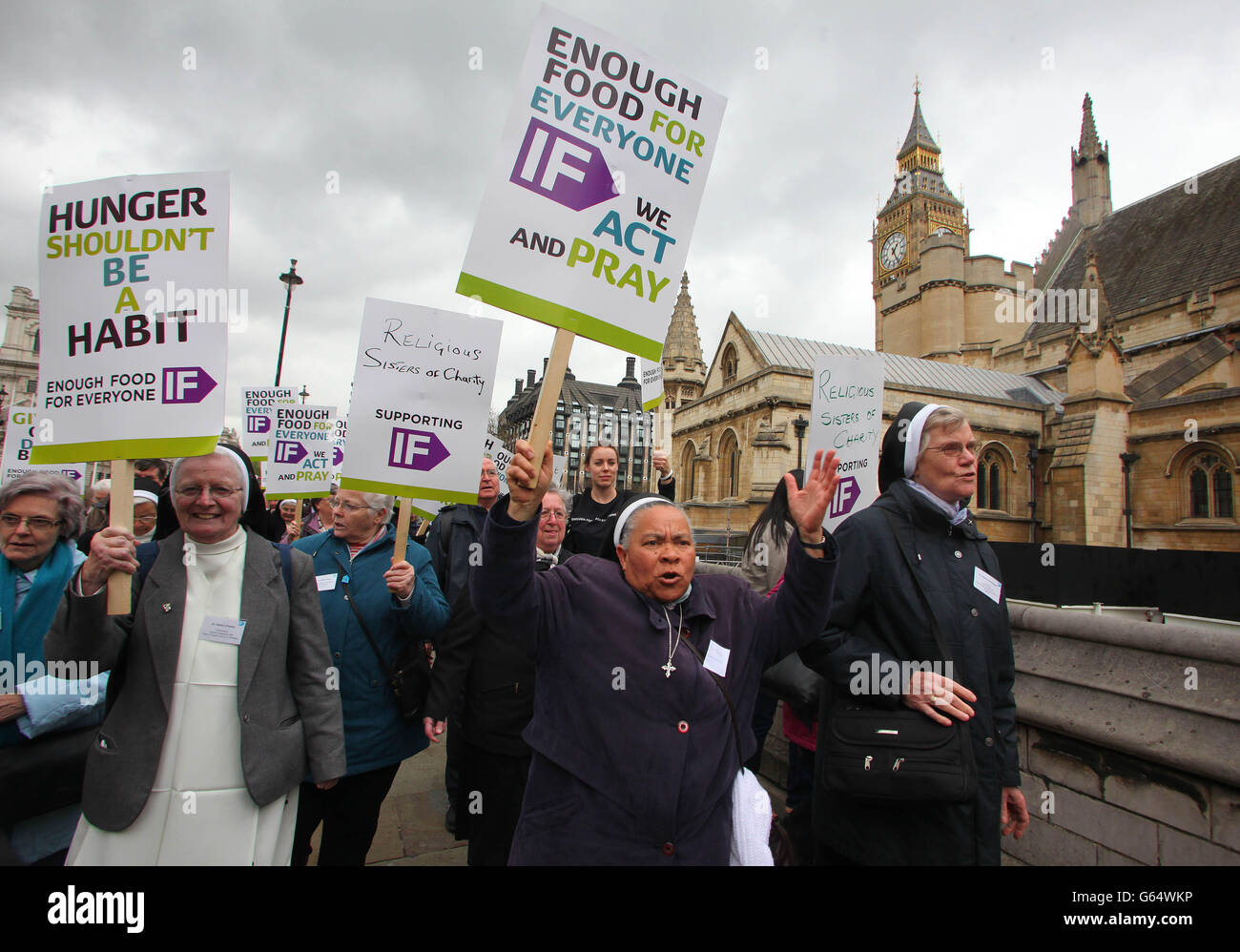 CAFOD world hunger protest Stock Photo - Alamy