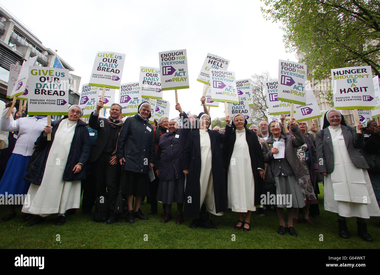 CAFOD world hunger protest Stock Photo - Alamy