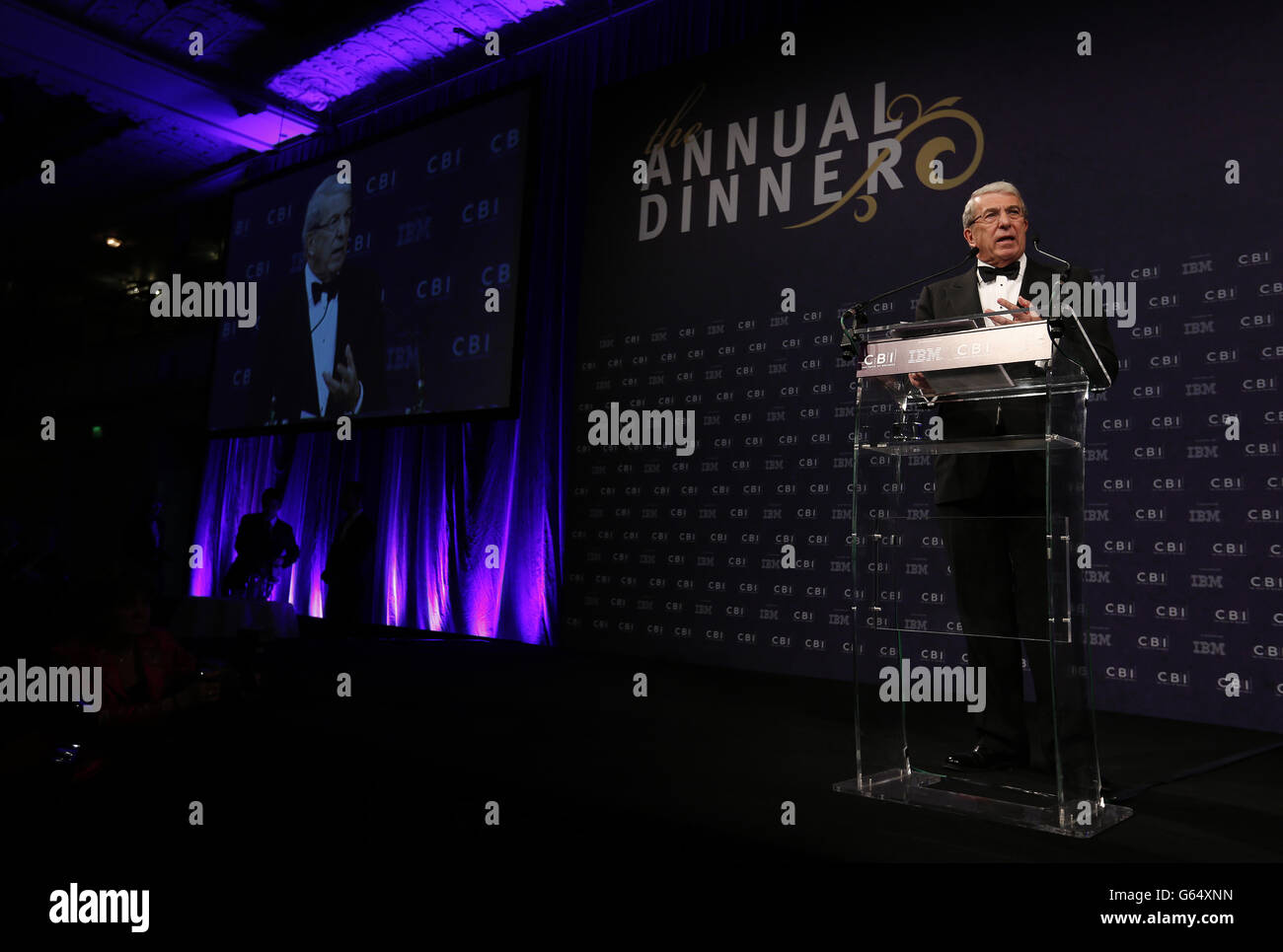 Sir Roger Carr, President of the CBI addresses the annual CBI dinner ...