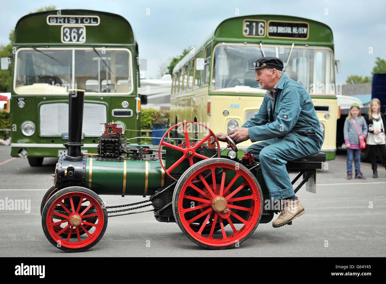 A miniature steam engine at Castle Combe Steam Fair in Wiltshire Stock ...