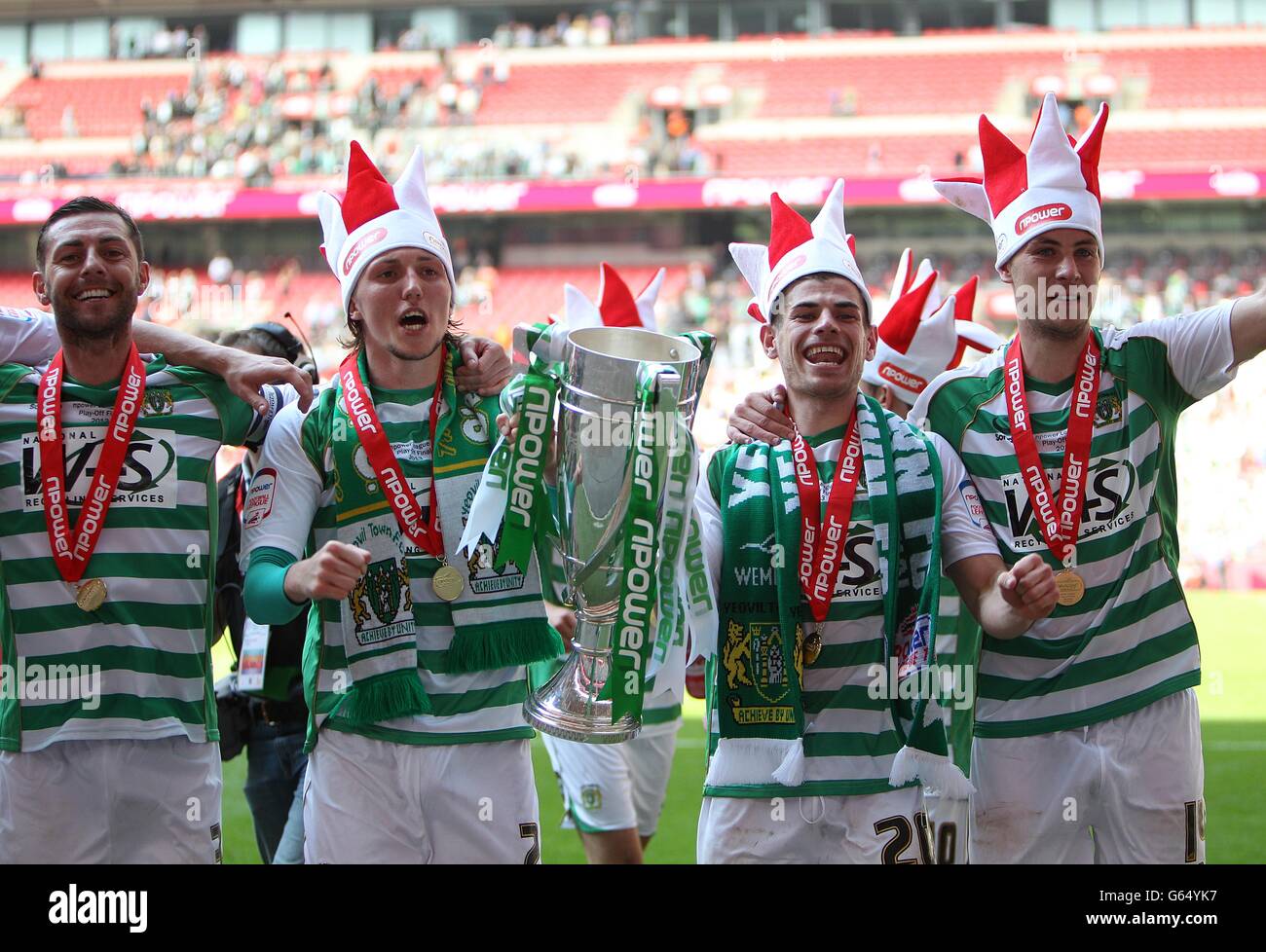 (left to right) Yeovil Town's James McAllister, Luke Ayling, Joe ...