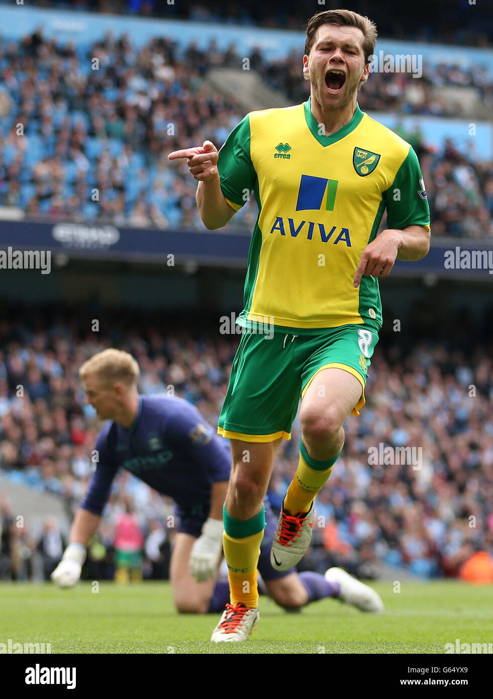 Norwich City's Jonathan Howson celebrates scoring his sides third goal ...