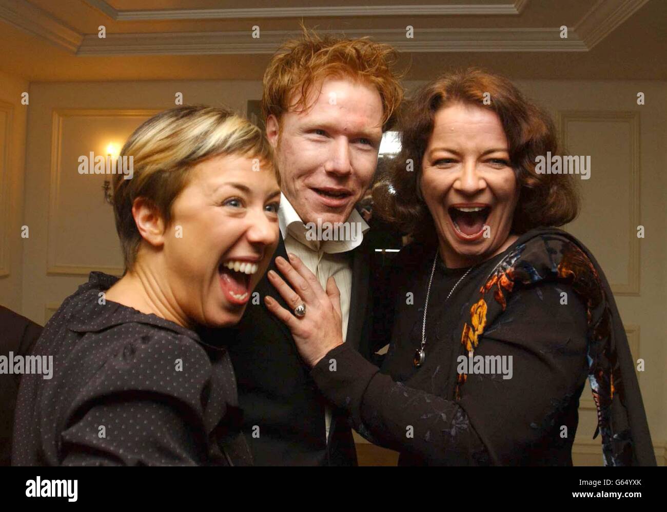 Nominee for Best Newcomer Jochum Ten Haaf (centre) with actress Claire ...