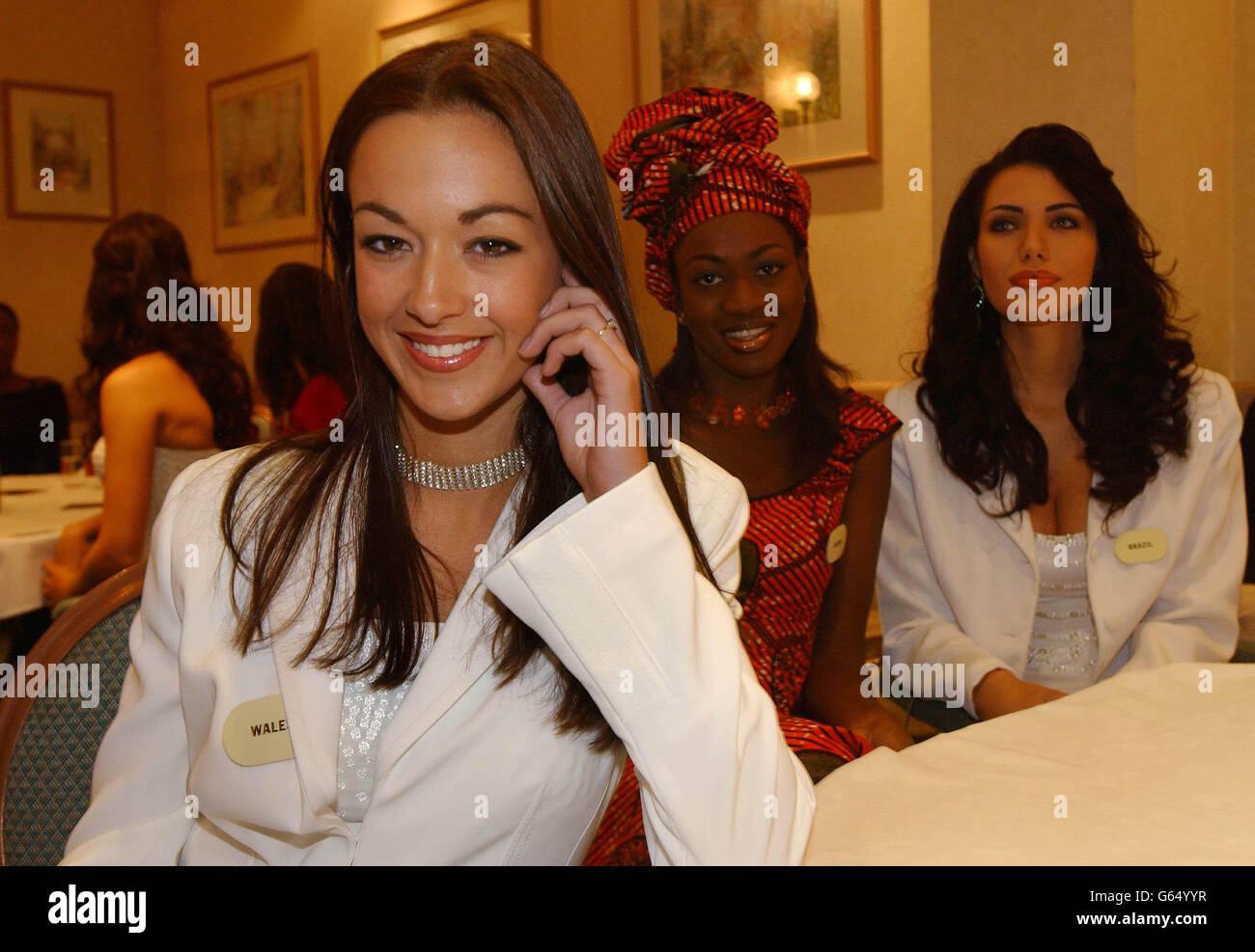 Miss Wales, Michelle Bush (left) with other Miss World entrants at the ...