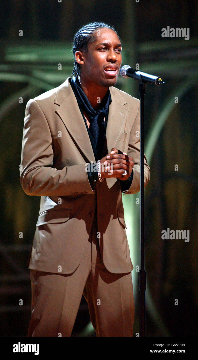 Lemar obika performing bbc s fame academy live show hi-res stock ...