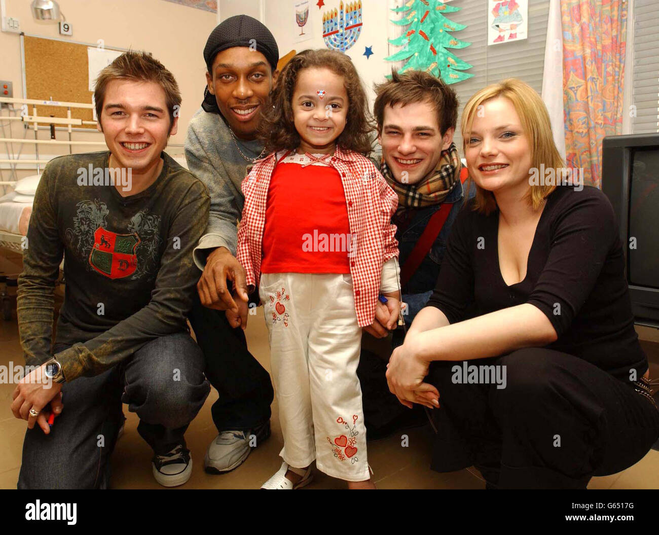 The four remaining Fame Academy contestants, David, Lemar, Ainslie ...