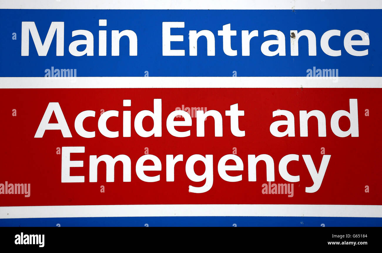 General view accident emergency sign hinchingbrooke hospital in ...
