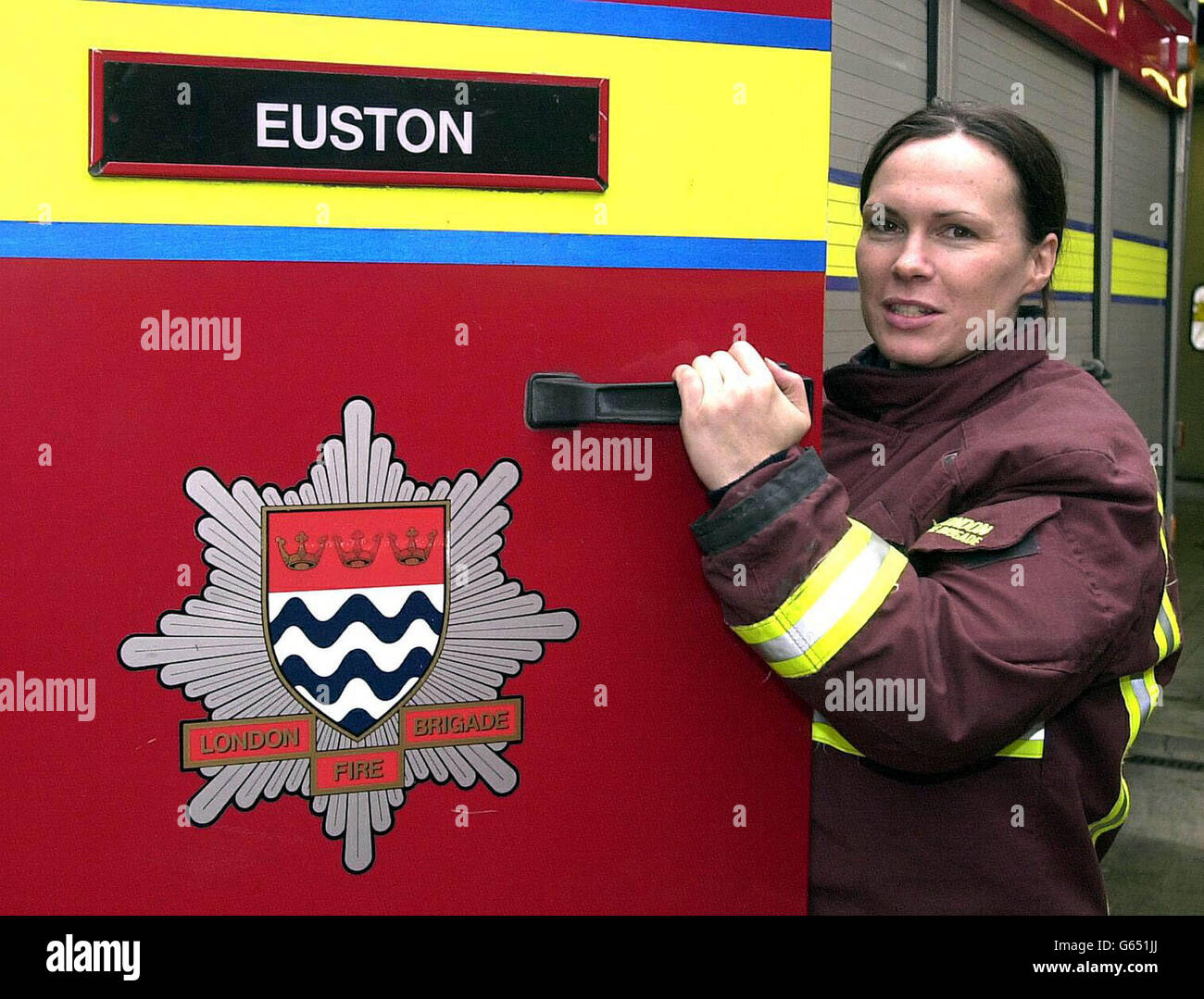 Firewoman Ruth Fossett, from Reading at Euston fire station, London ...