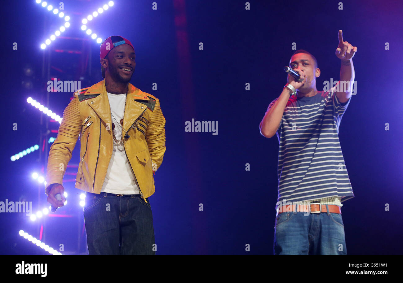 Angel and Wiley (right) in the 1xtra tent at the Radio 1 Big Weekend at ...