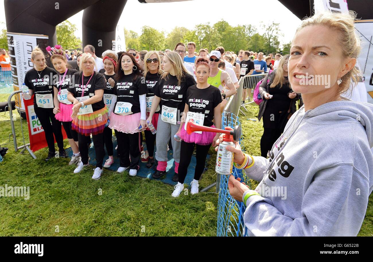 Kate McCann prepares to start the Miles for Missing People 10k run, to ...