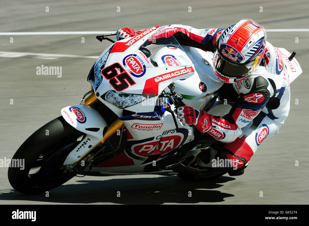Hondas jonathan rea during free practice at donington park hi-res stock ...