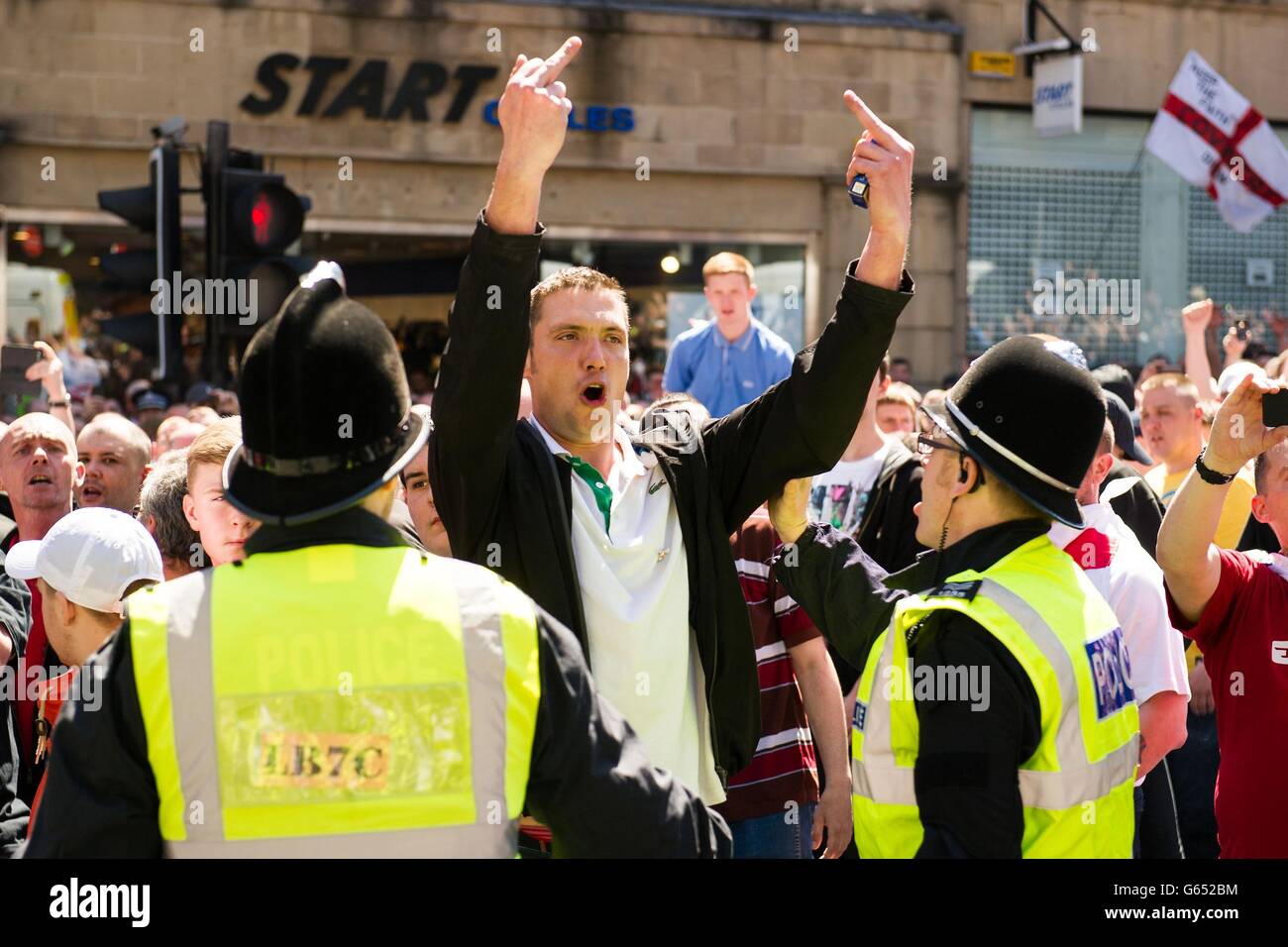 EDL march in Newcastle Stock Photo - Alamy