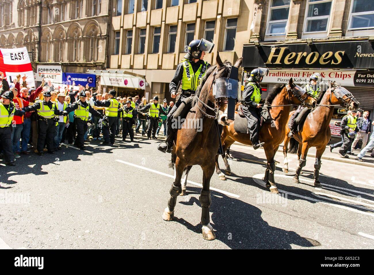 EDL march in Newcastle Stock Photo - Alamy