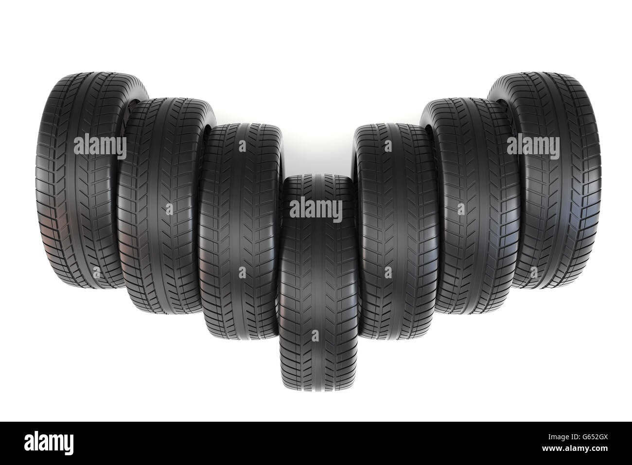 Wheels top view, isolated on white background with shadow. 3d ...